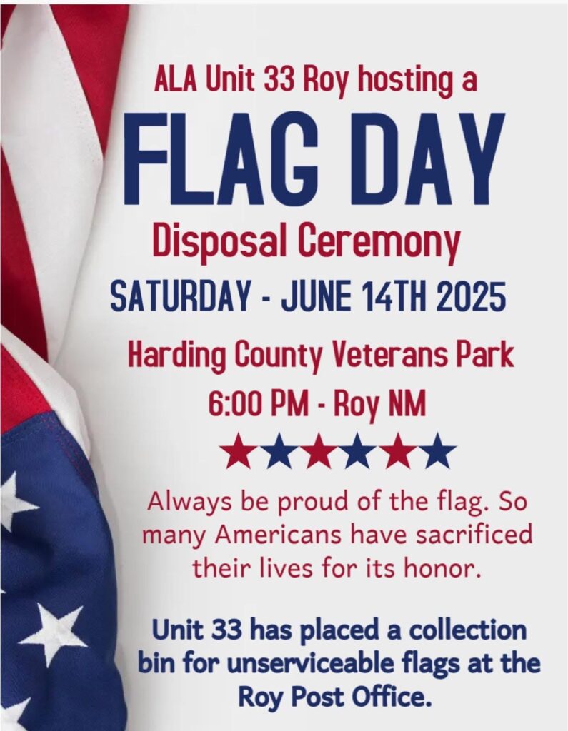ALA Unit 33 Roy Flag Day Disposal Ceremony – KRTN Enchanted Air Radio